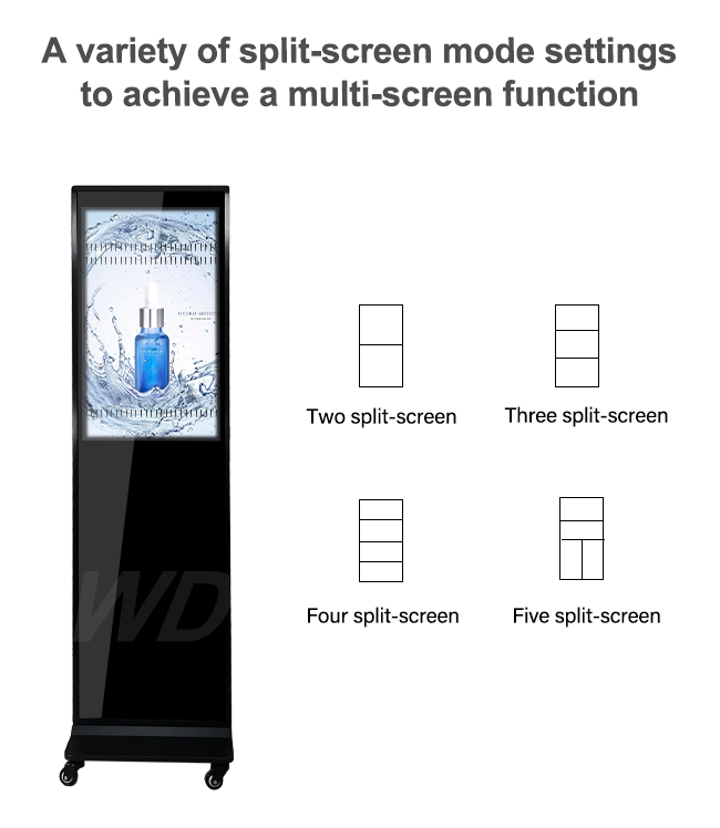 1920x1080 32'' Indoor Portable Digital Signage Display System Movable