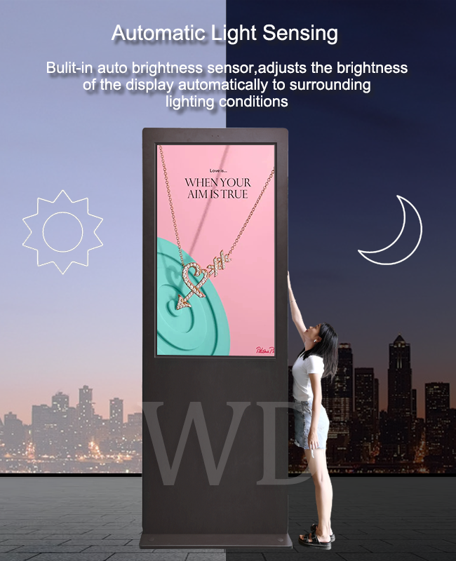 Outdoor 75" Digital Signage Height in 3 meters Anti Vandalism All ...