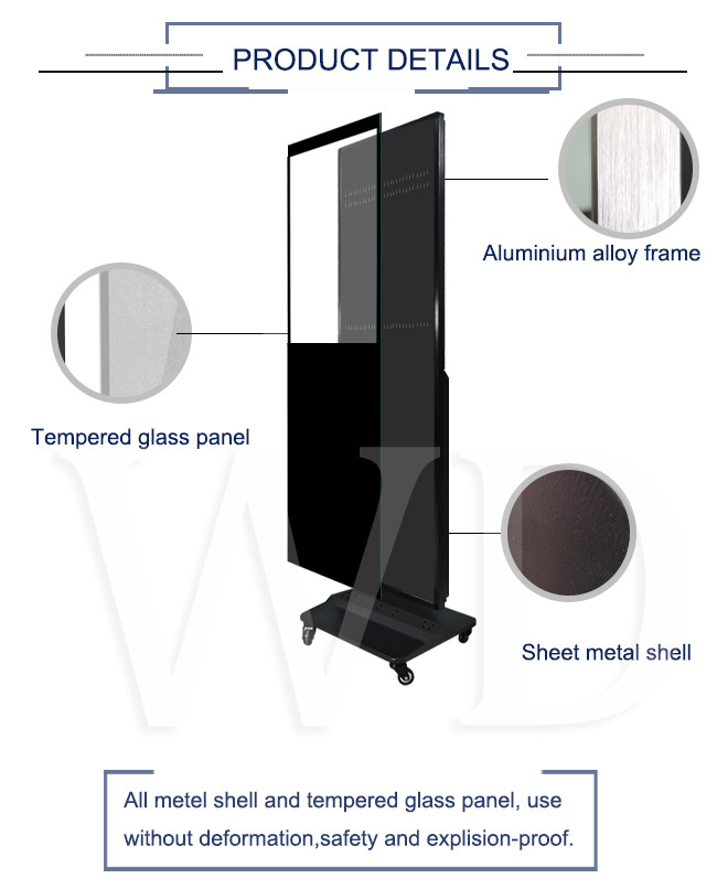 Movable Weatherproof 32 inch Digital Signage Enclosure Floor standing